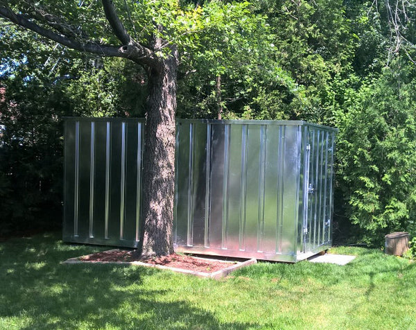 Easy-stor storage container as garden shed – Ingenious Outdoor Storage Inc